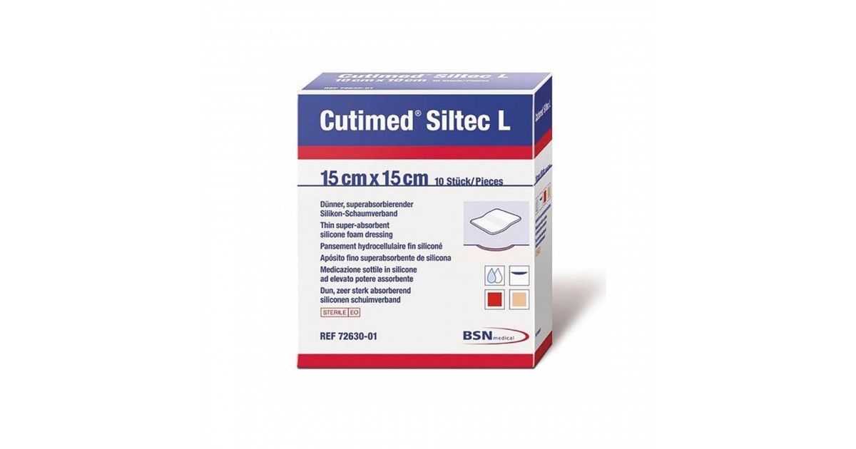 Cutimed Siltec L 15x15 cm - 10 unidades | SimplesFarma